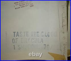 1970 ORIGINAL DRACULA Poster + Vintage Military Snap Frame Army Stamped ...