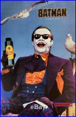 Batman Jack Nicholson Joker Rare 1989 Vintage Movie Poster 23 X 35 Batman Jack Nicholson Joker Rare 1989 Vintage Movie Poster 23 X 35