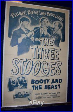 Three 3 Stooges Vintage Movie Poster Booty And The Beast 1953 Vintage Three 3 Stooges Vintage Movie Poster Booty And The Beast 1953 Vintage